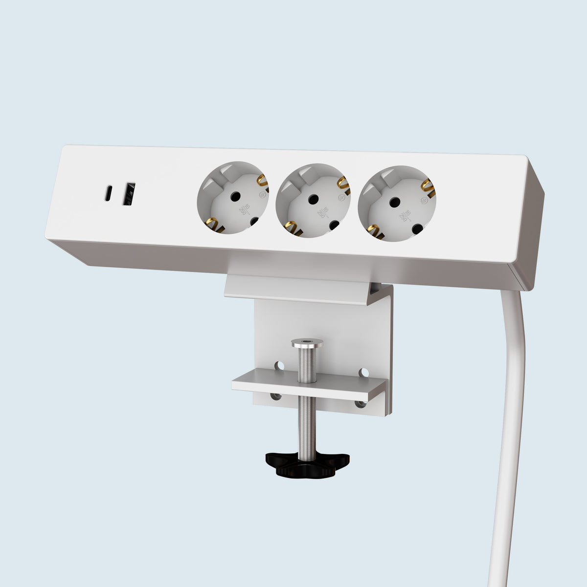 Maidesite 3 Fach Tischsteckdose mit USBA+C 1.8M Kabel Steckdosenleiste